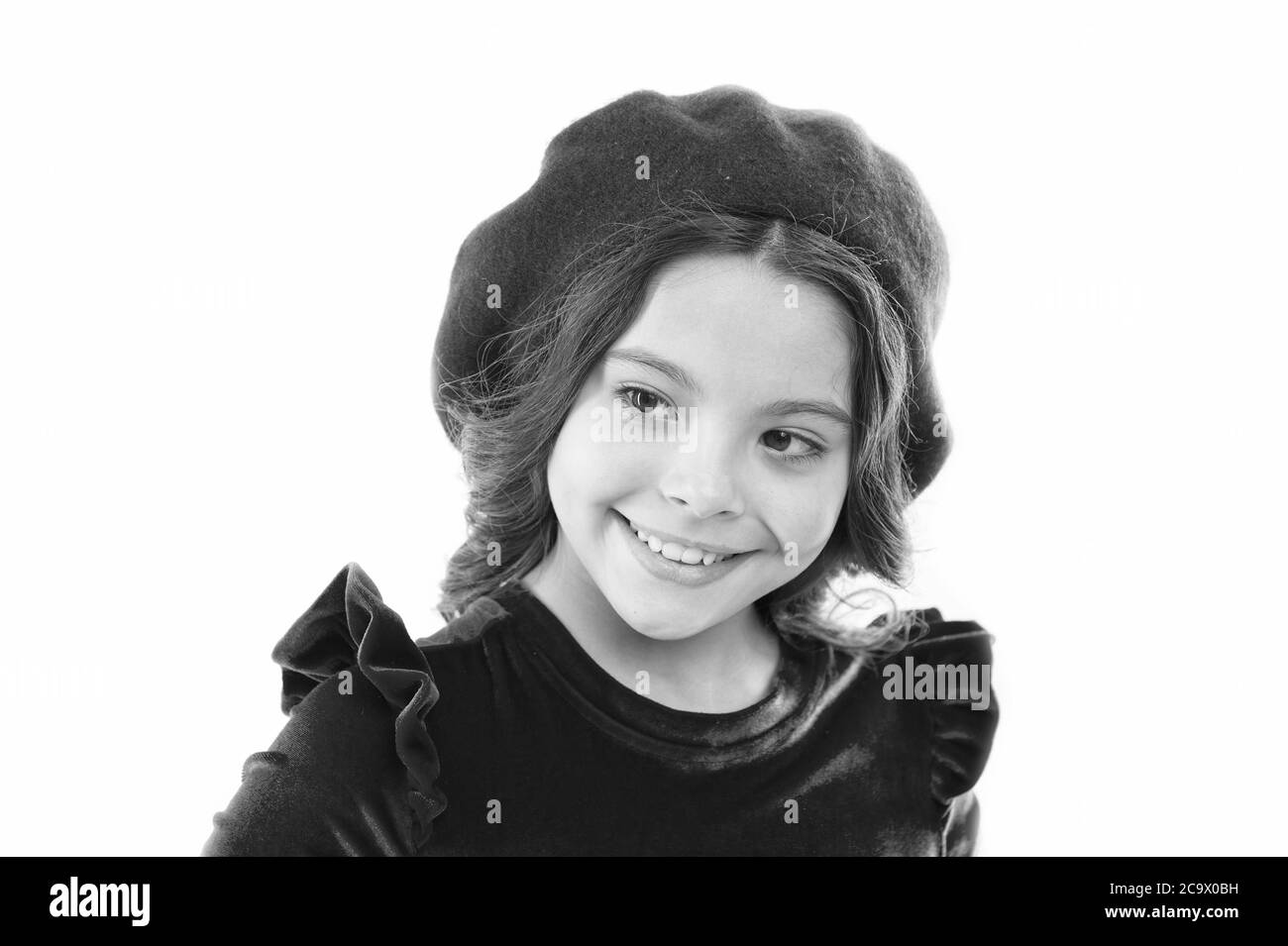 fashion portrait of fashionable girl wearing trendy hat. beautiful ...