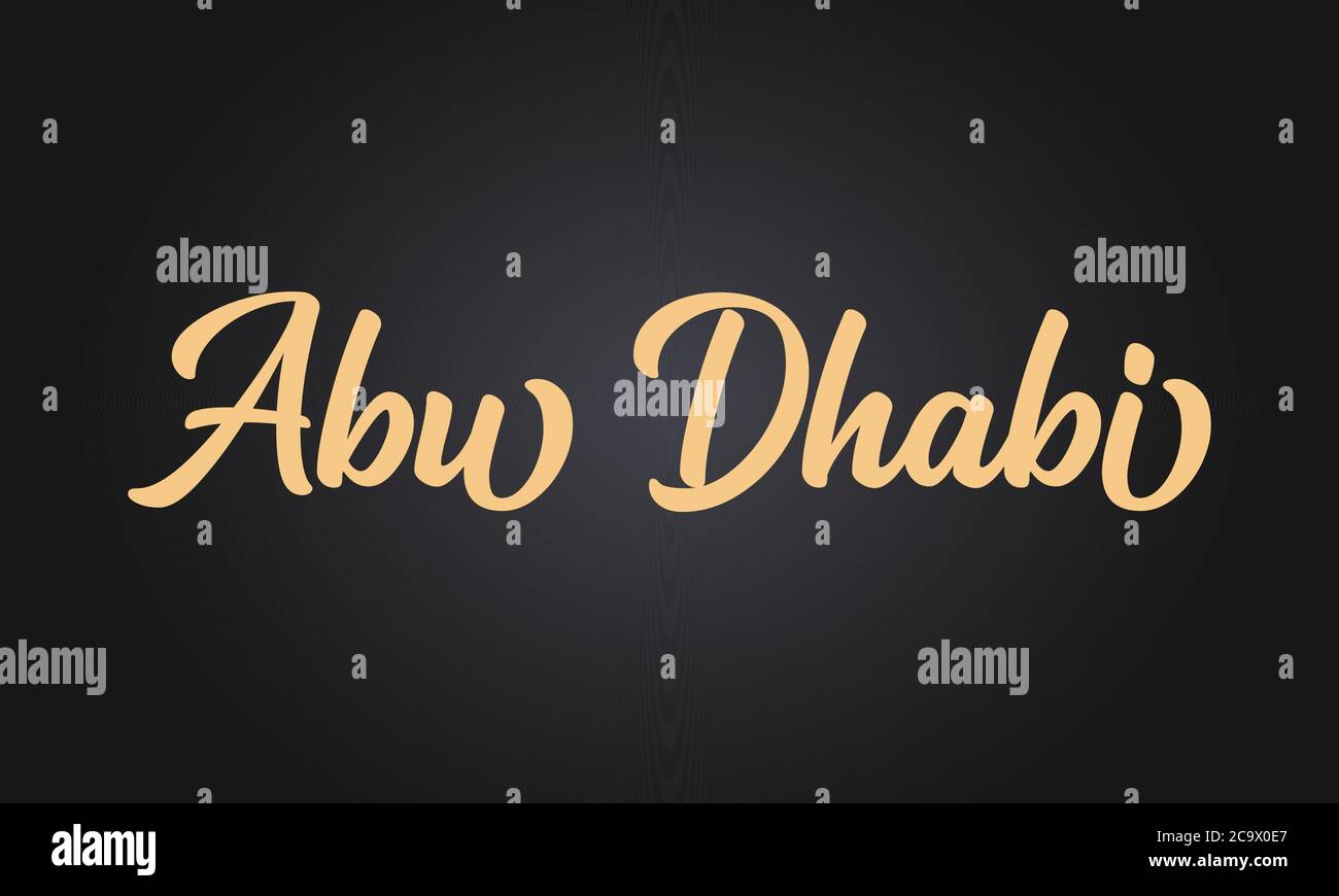 Hand sketched DUBAI word as banner or logo in gold. Lettering for ...