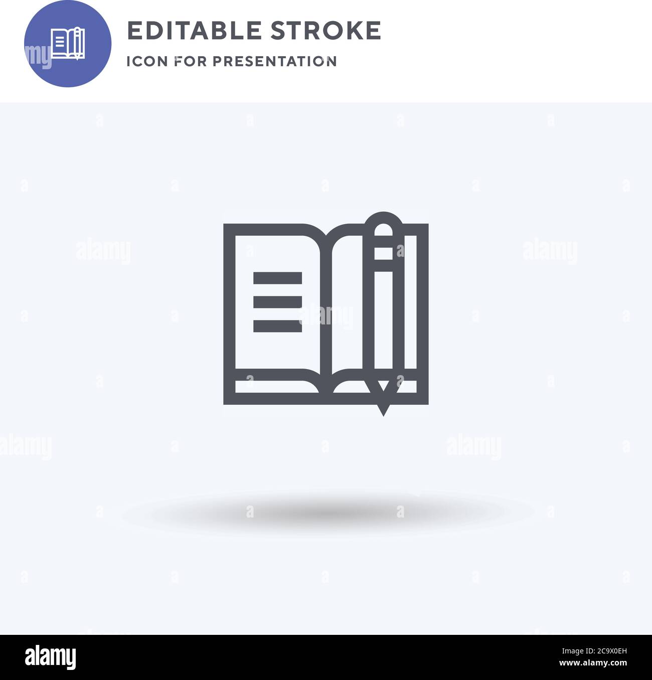 Journal icon vector, filled flat sign, solid pictogram isolated on ...