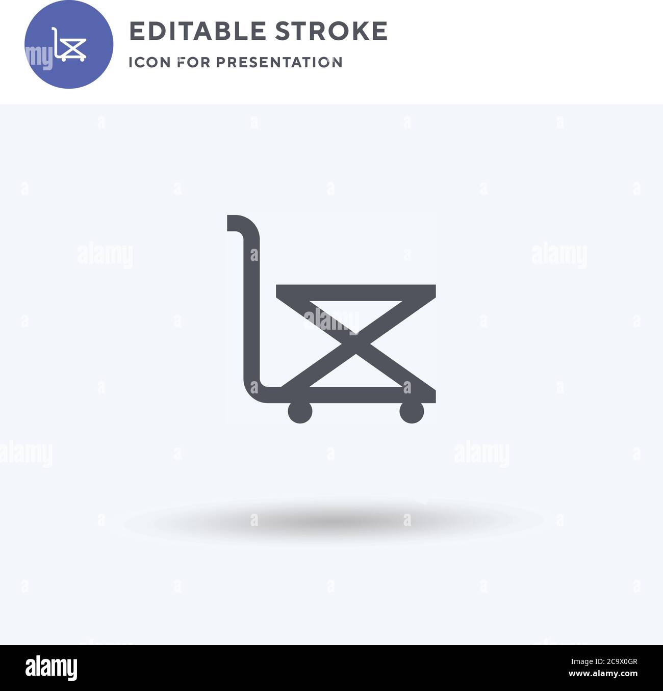 Trolley icon vector, filled flat sign, solid pictogram isolated on ...