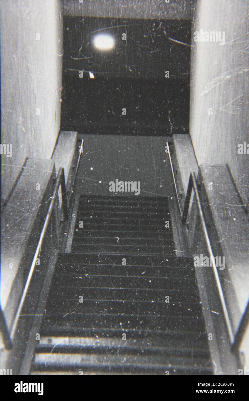 Fine 1970s vintage black and white photography of a flight of stairs ...
