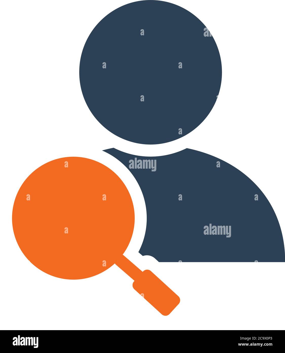 User profile with magnifying glass line icon. Searching people ...