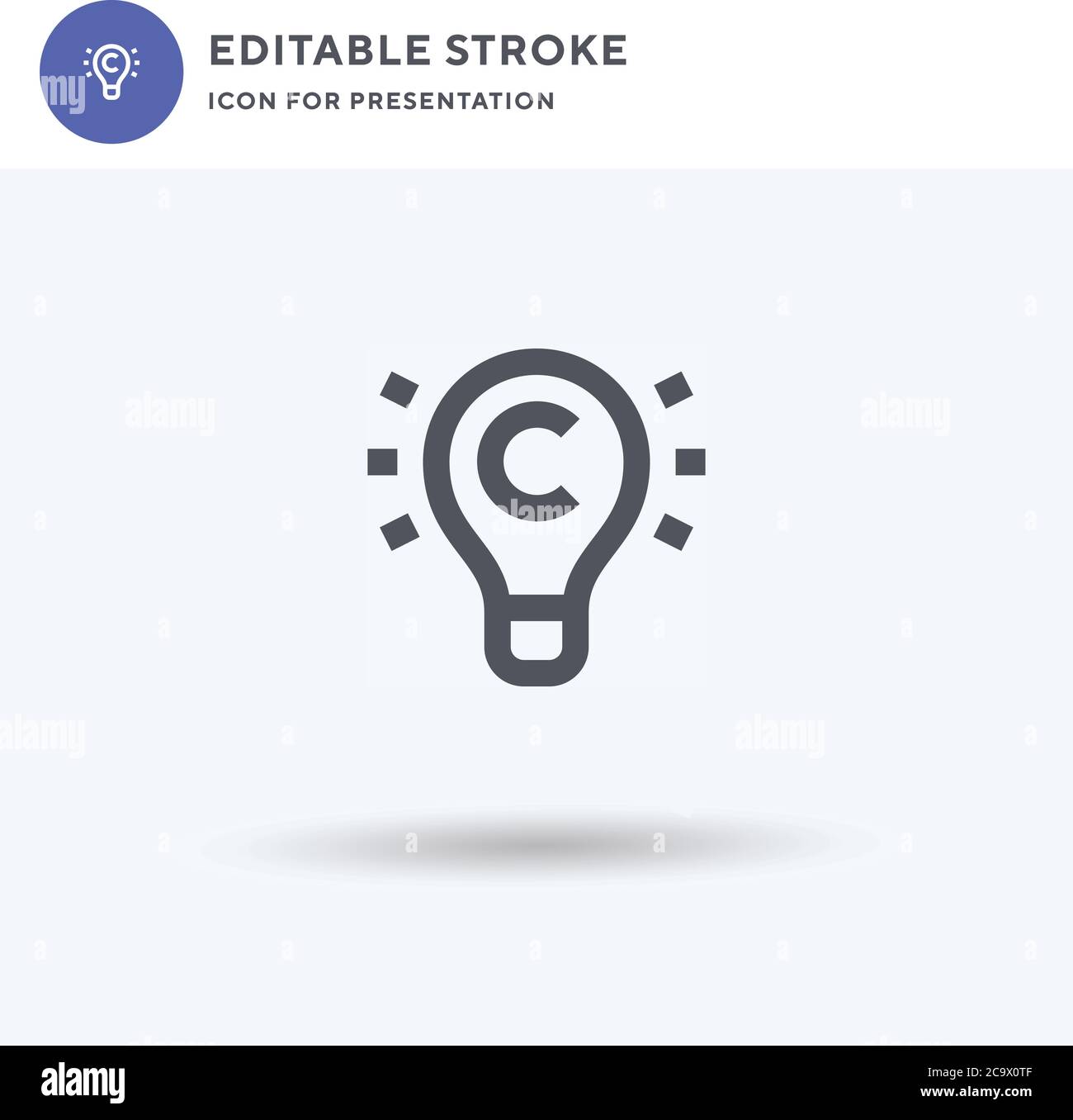 Copyright icon vector, filled flat sign, solid pictogram isolated on ...