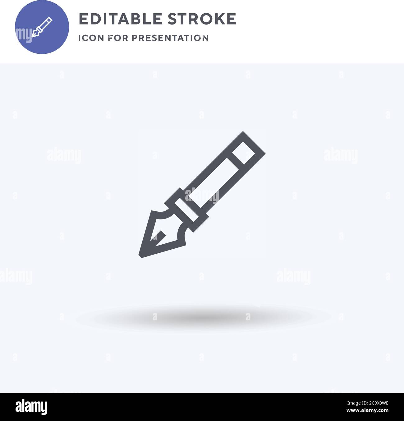 Pen icon vector, filled flat sign, solid pictogram isolated on white ...