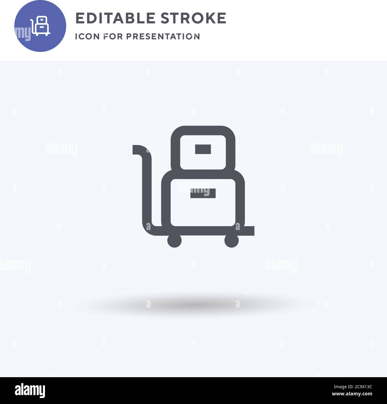 Trolley icon vector, filled flat sign, solid pictogram isolated on ...