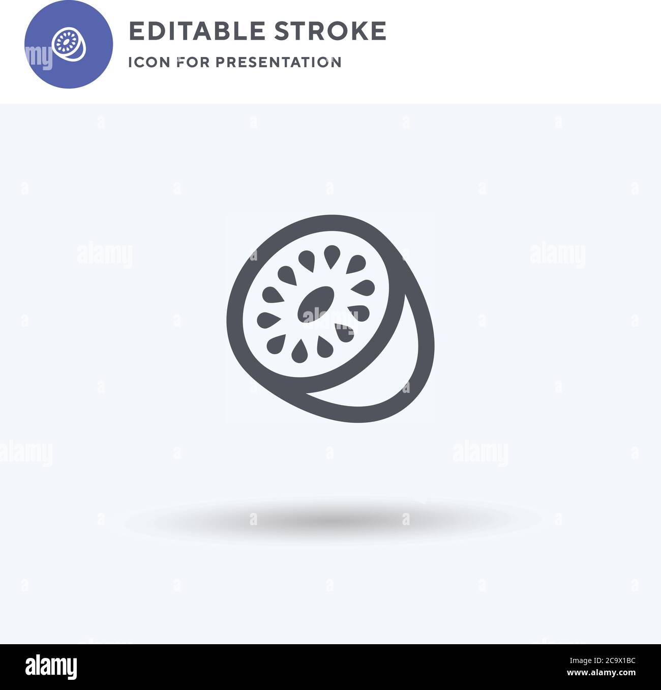 Kiwi icon vector, filled flat sign, solid pictogram isolated on white ...