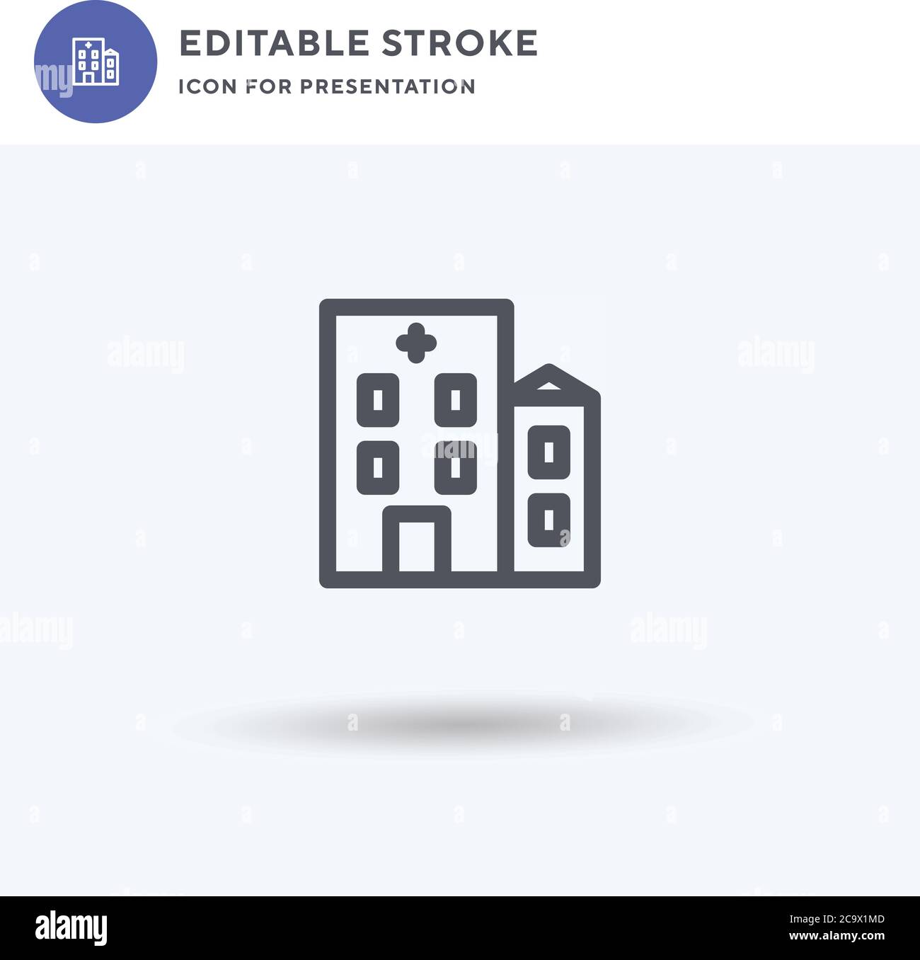 Hospital icon vector, filled flat sign, solid pictogram isolated on ...