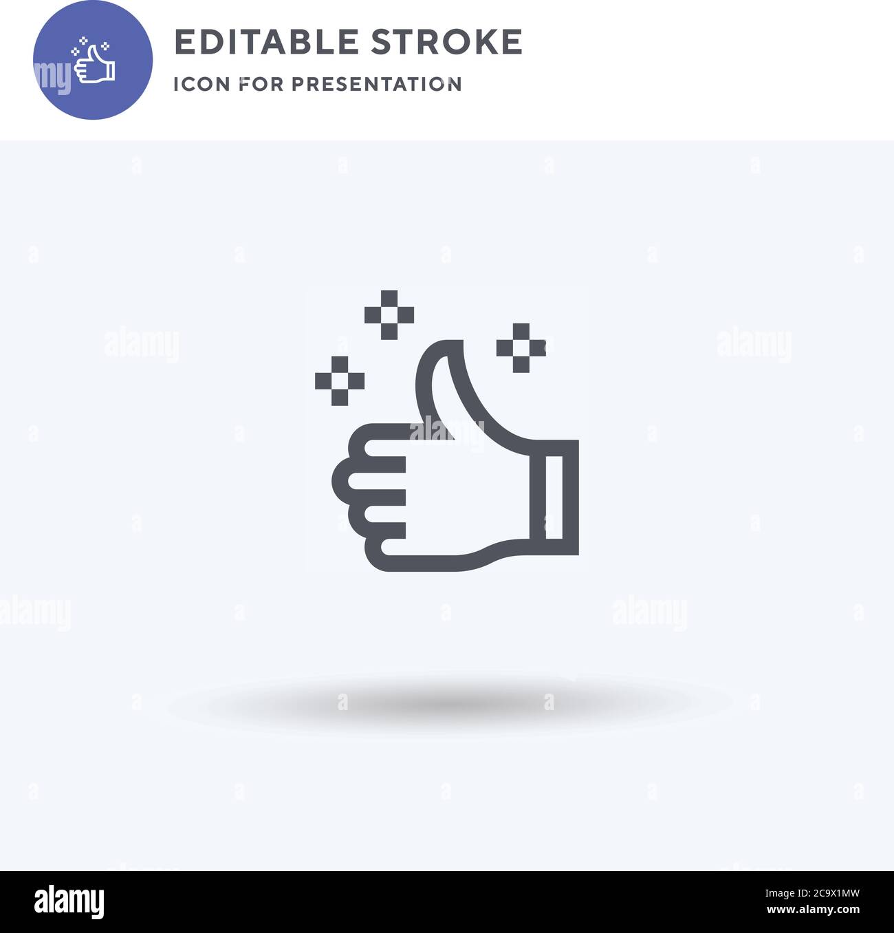 Thumb Up icon vector, filled flat sign, solid pictogram isolated on ...