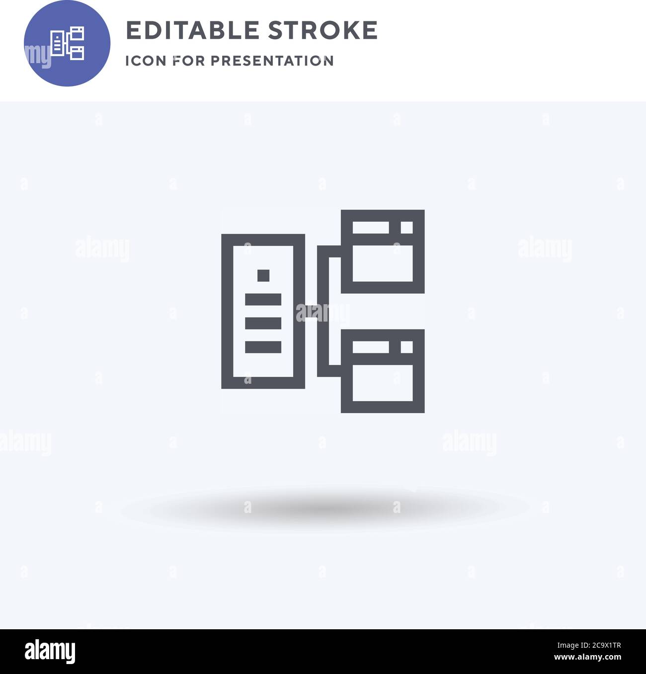 Database icon vector, filled flat sign, solid pictogram isolated on ...
