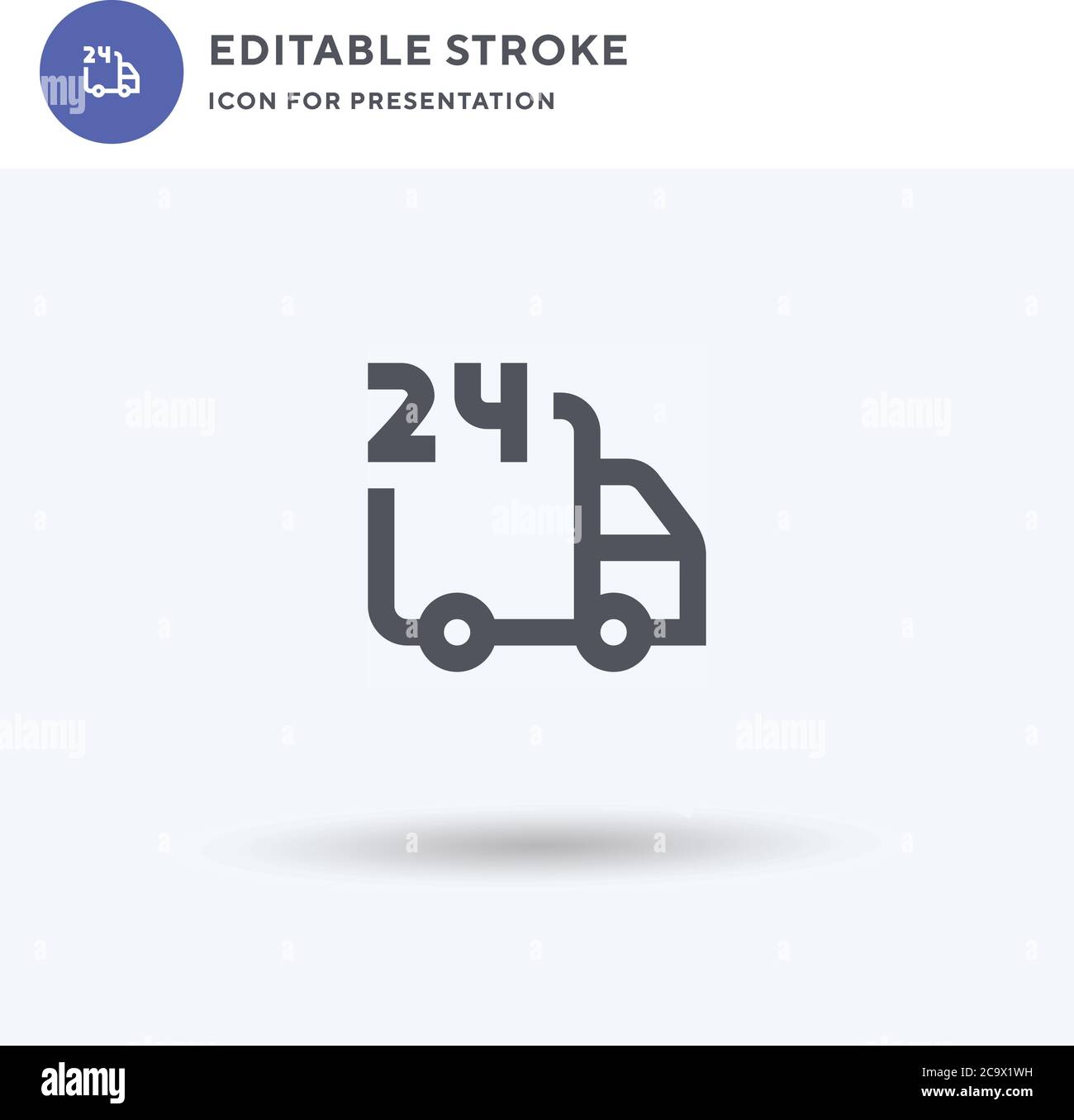 Hours Delivery icon vector, filled flat sign, solid pictogram isolated ...