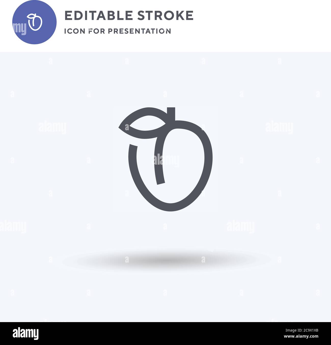 Plum icon vector, filled flat sign, solid pictogram isolated on white ...