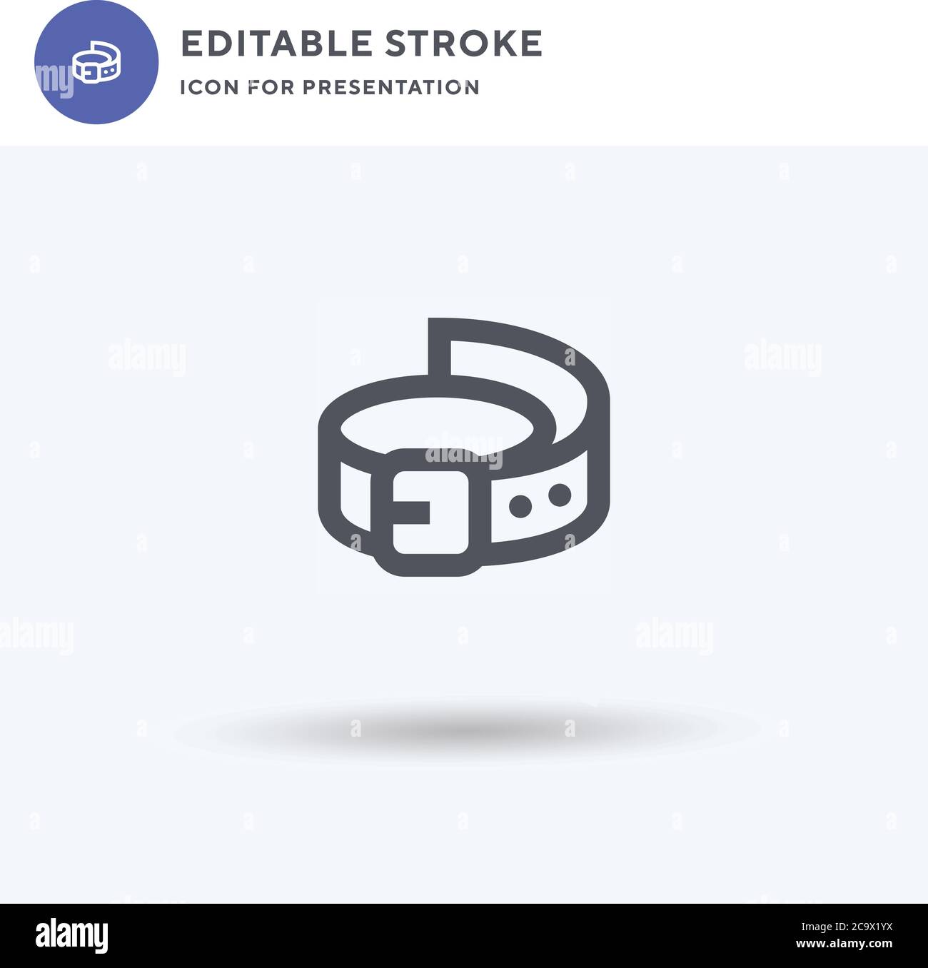 Belt icon vector, filled flat sign, solid pictogram isolated on white ...