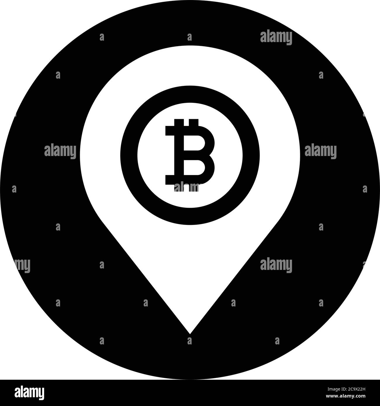 Bitcoin, location map icon. Beautiful, meticulously designed icon. Well organized and editable ...
