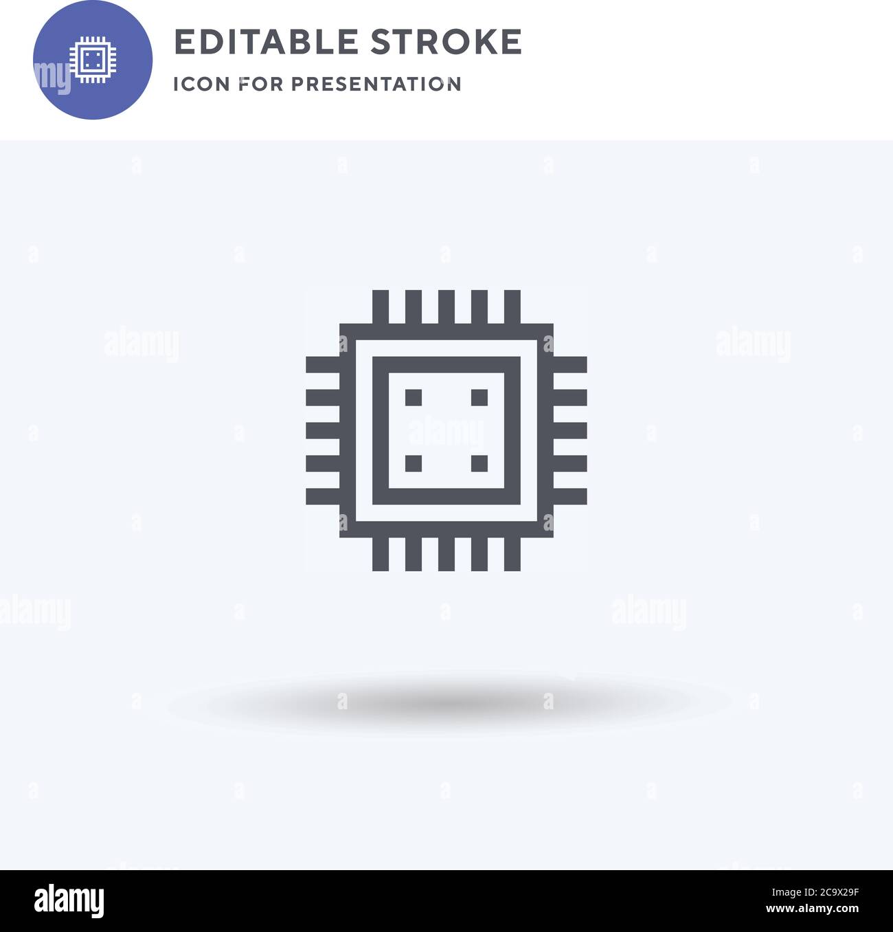 Cpu icon vector, filled flat sign, solid pictogram isolated on white ...