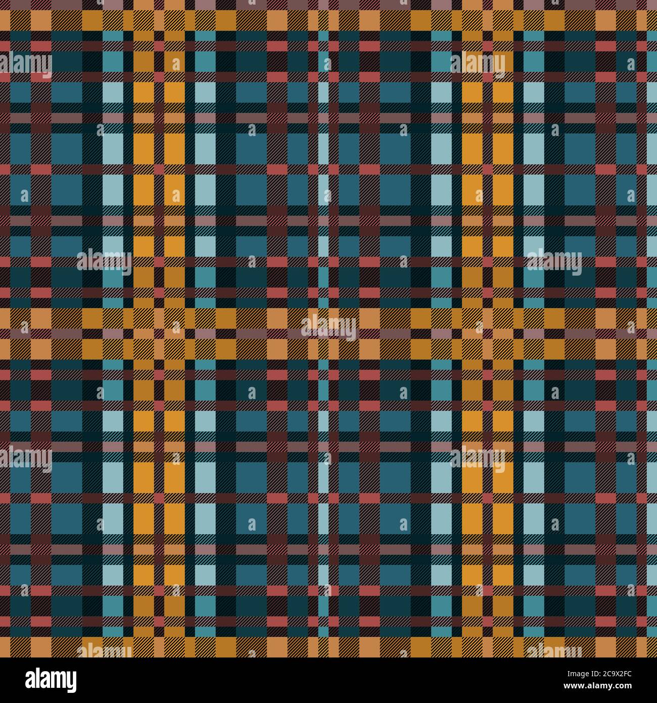 Seamless rectangular vector contrast pattern as a tartan plaid mainly ...