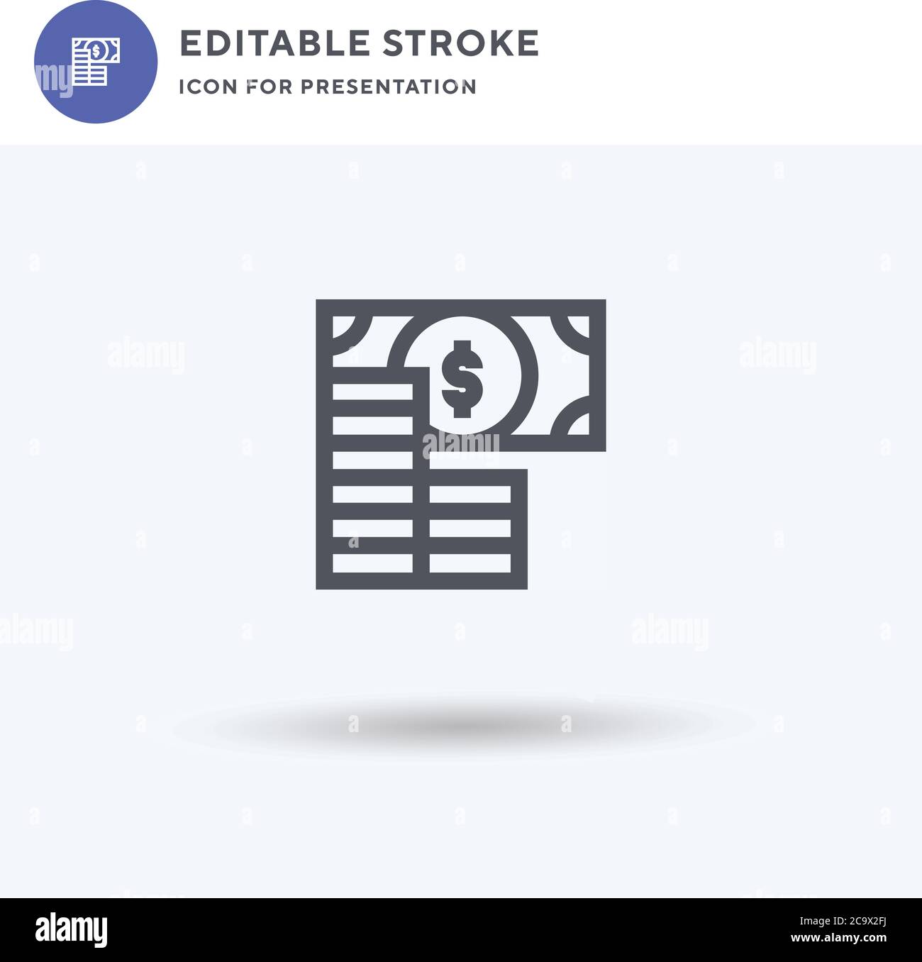 Money icon vector, filled flat sign, solid pictogram isolated on white ...