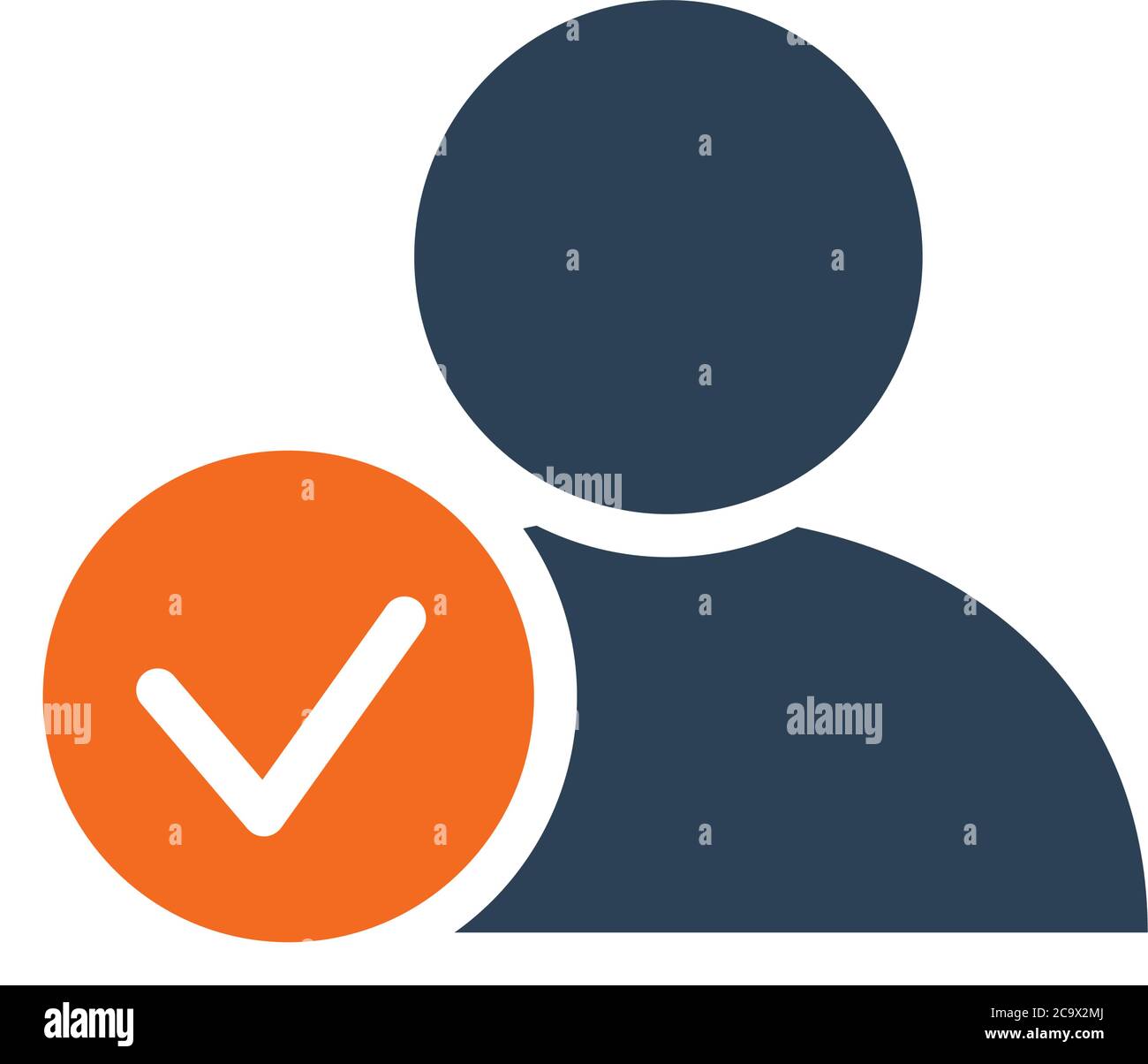 User profile with tick checkmark line icon. System verification ... User profile with tick checkmark line icon. System verification ...