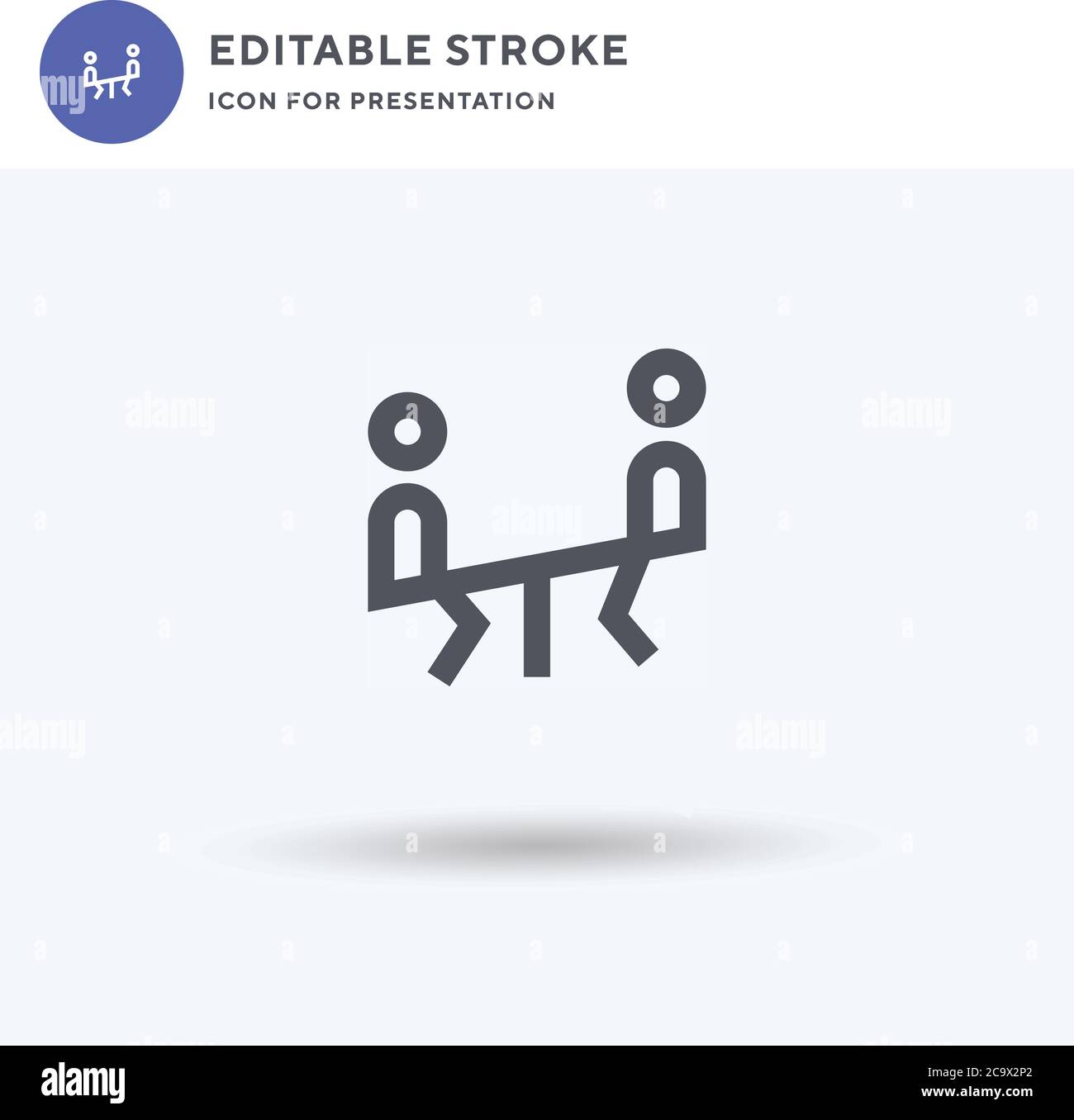 Seesaw icon vector, filled flat sign, solid pictogram isolated on white ...