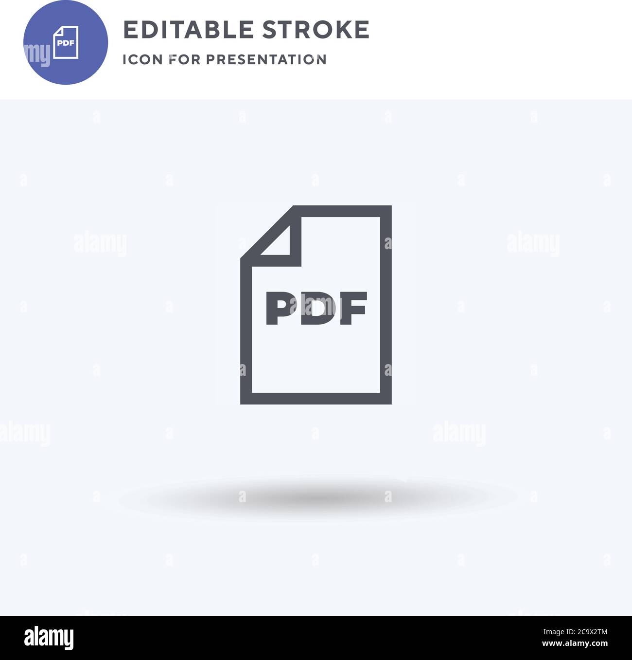 Pdf icon vector, filled flat sign, solid pictogram isolated on white ...