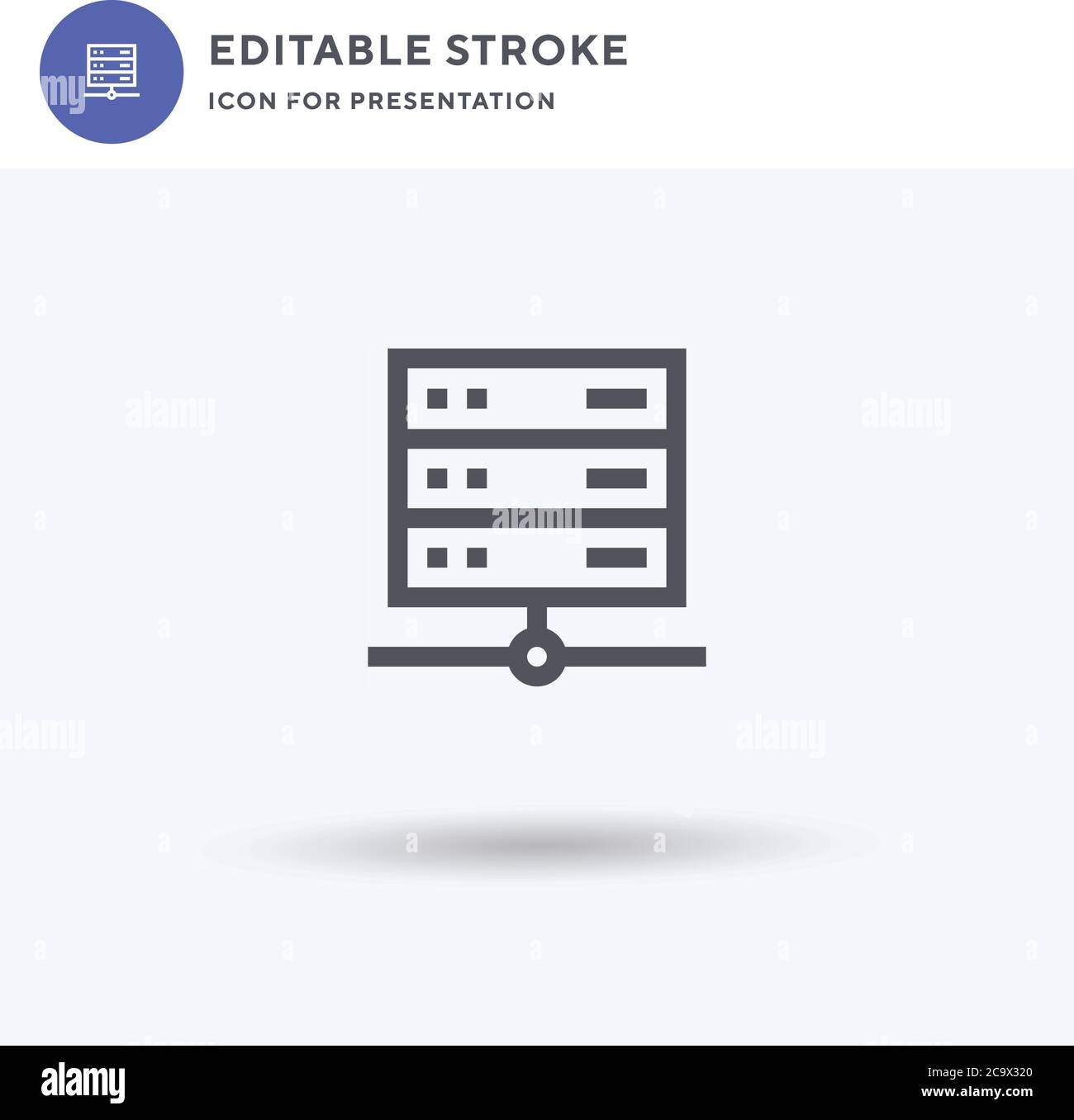 Server icon vector, filled flat sign, solid pictogram isolated on white ...