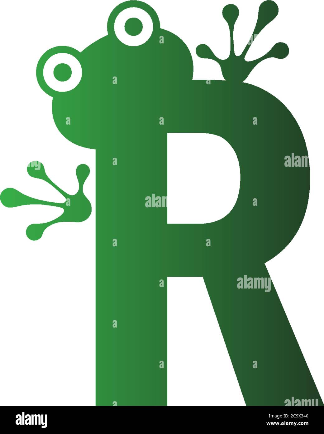 Letter R logo design frog footprints concept icon illustration Stock ...