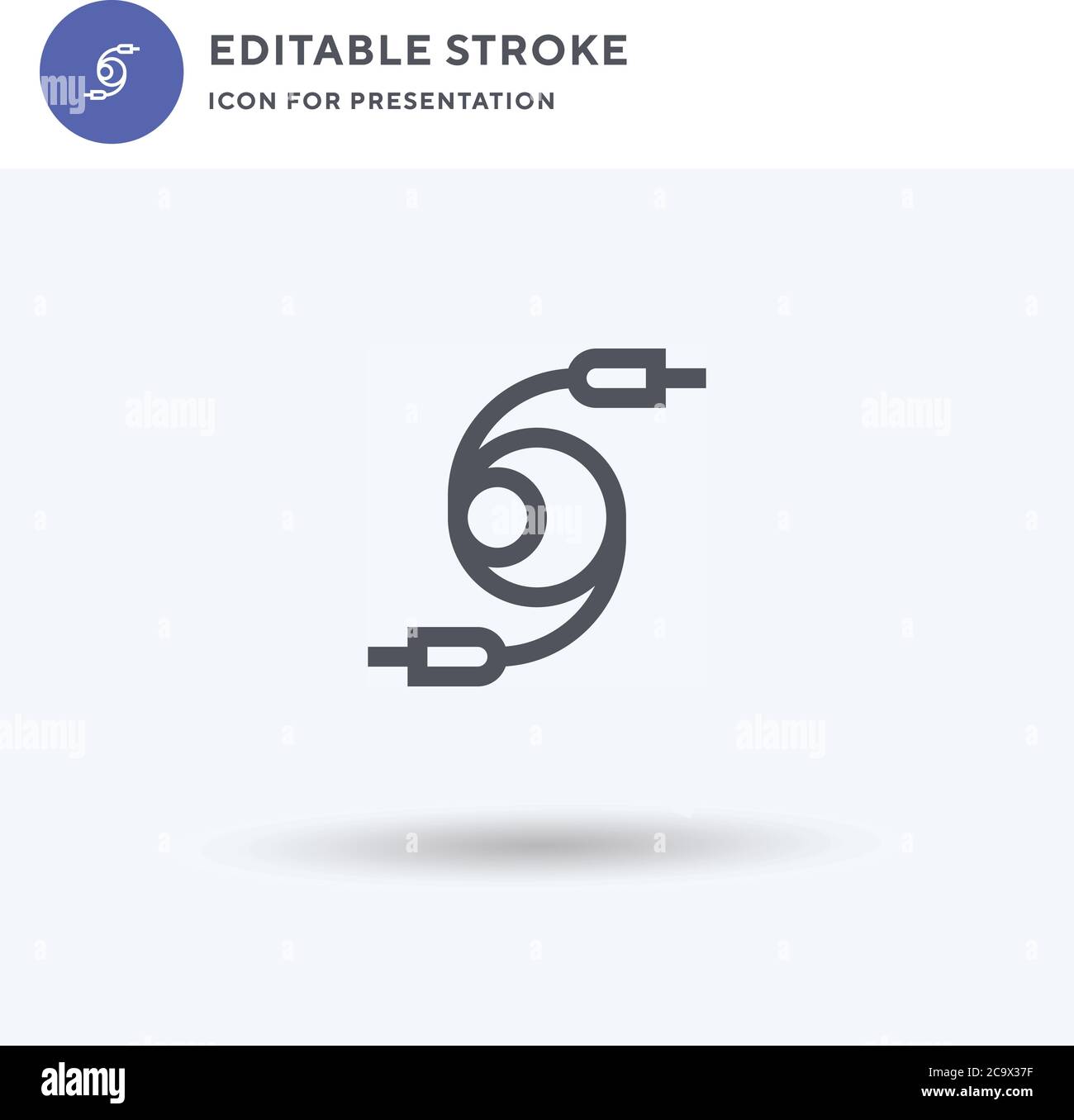 Cable icon vector, filled flat sign, solid pictogram isolated on white ...