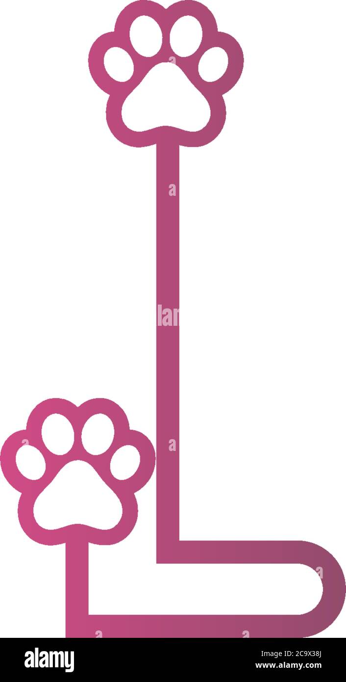 Letter L logo design Dog footprints concept icon illustration Stock ...