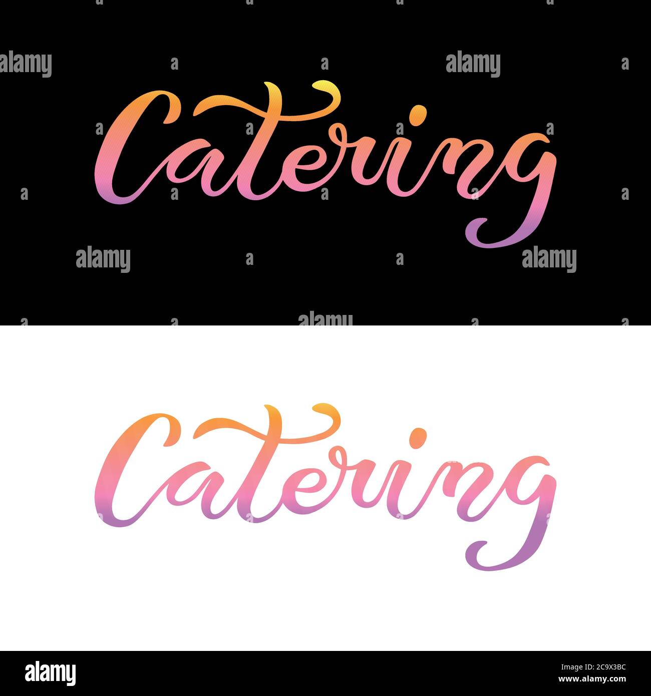Template of catering company logo. Hand-drawn and digitized lettering ...