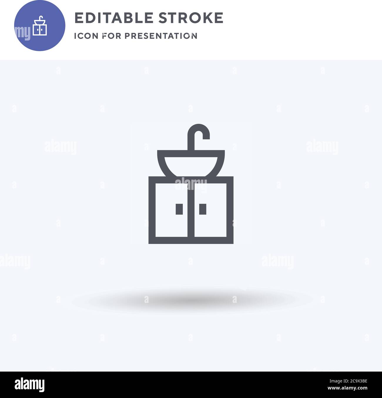 Sink icon vector, filled flat sign, solid pictogram isolated on white ...