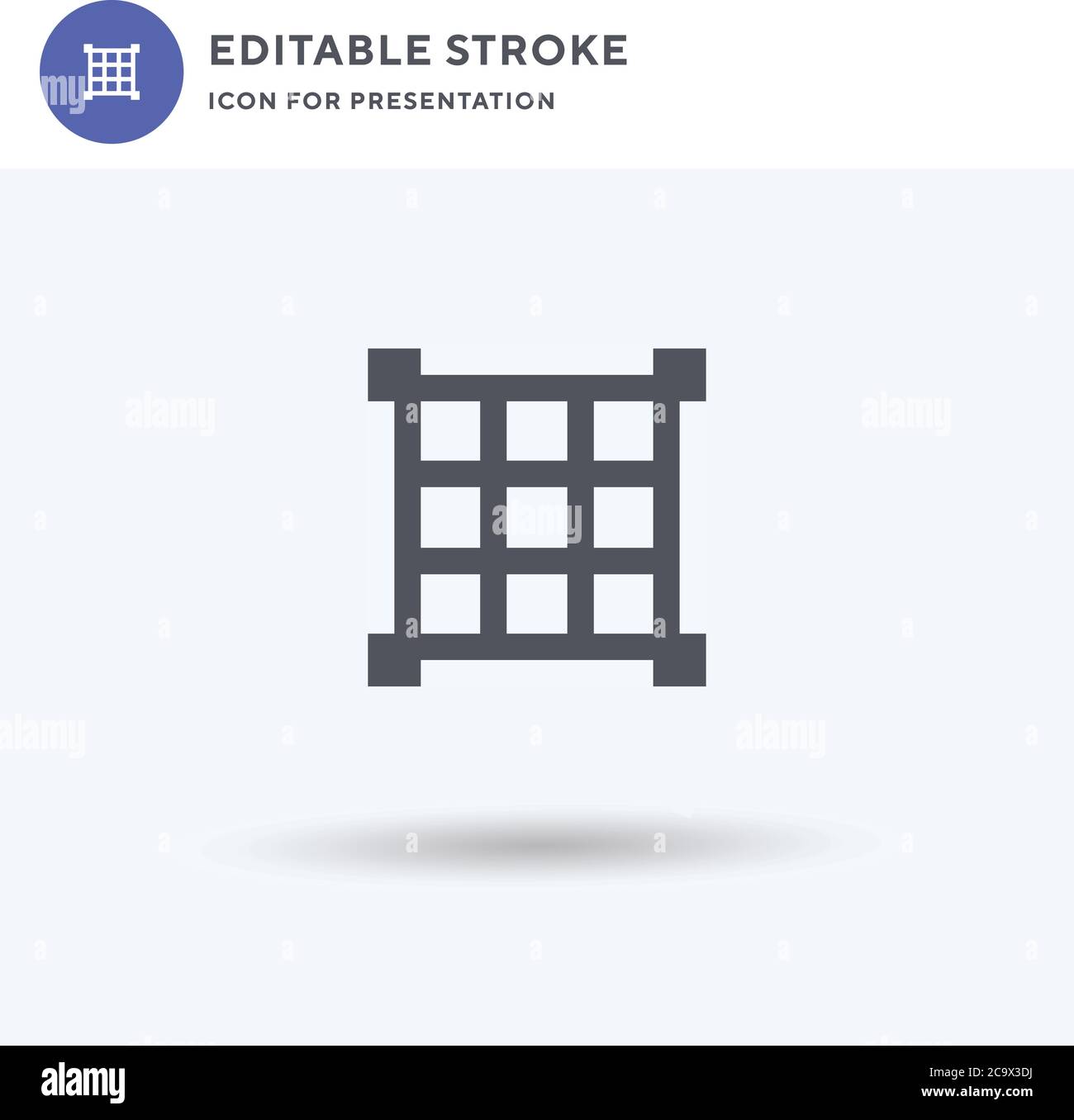 Grid icon vector, filled flat sign, solid pictogram isolated on white ...