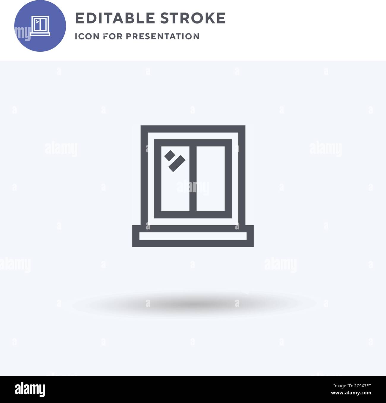 Window icon vector, filled flat sign, solid pictogram isolated on white ...