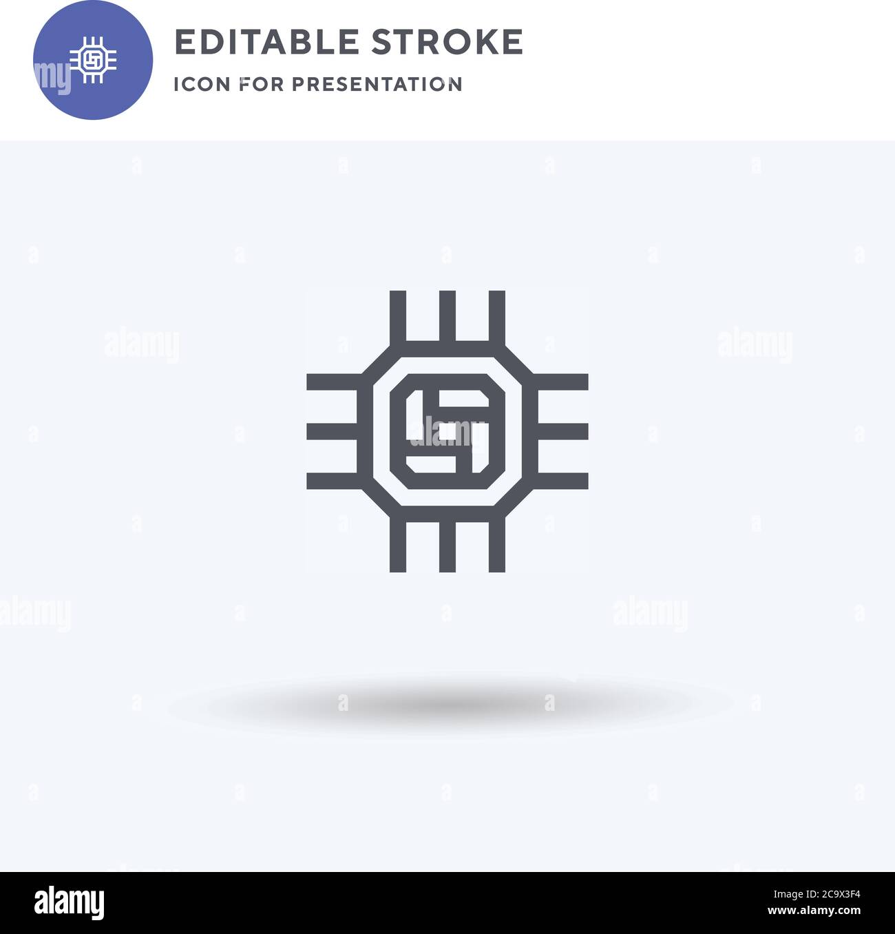 Cpu icon vector, filled flat sign, solid pictogram isolated on white ...
