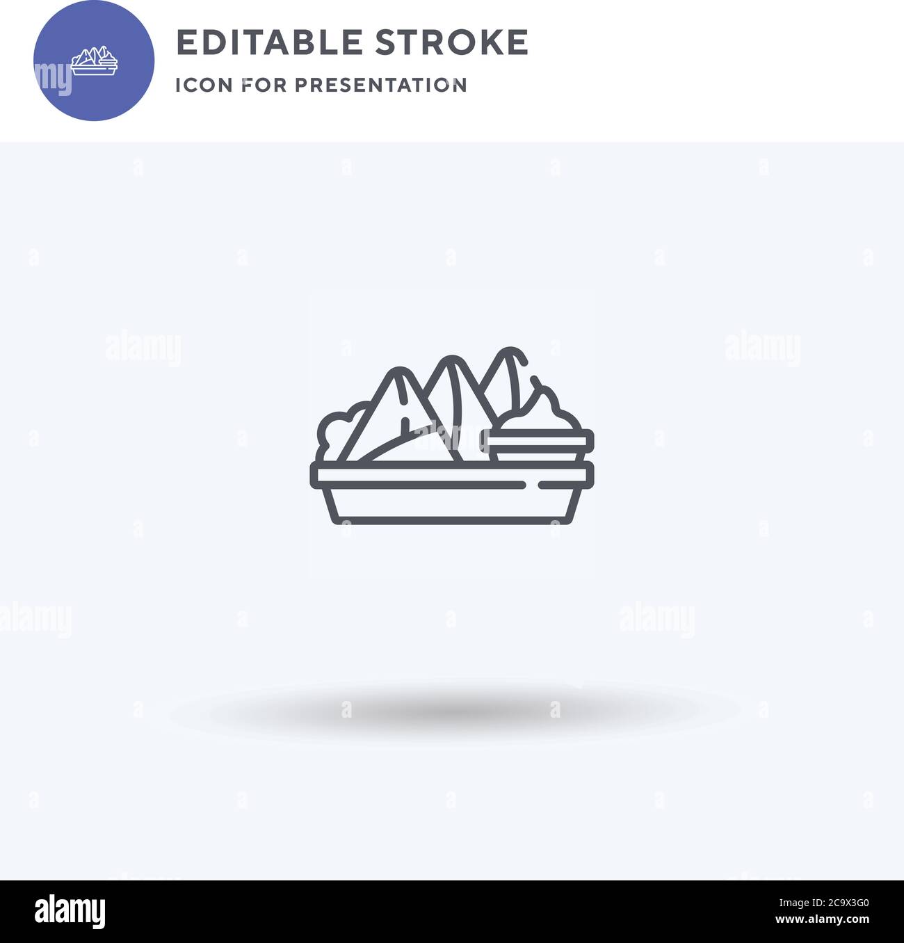 Samosa icon vector, filled flat sign, solid pictogram isolated on white ...