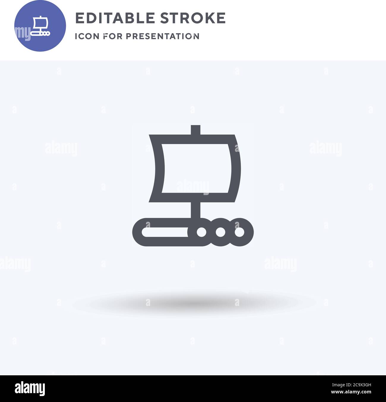 Wood Raft icon vector, filled flat sign, solid pictogram isolated on ...