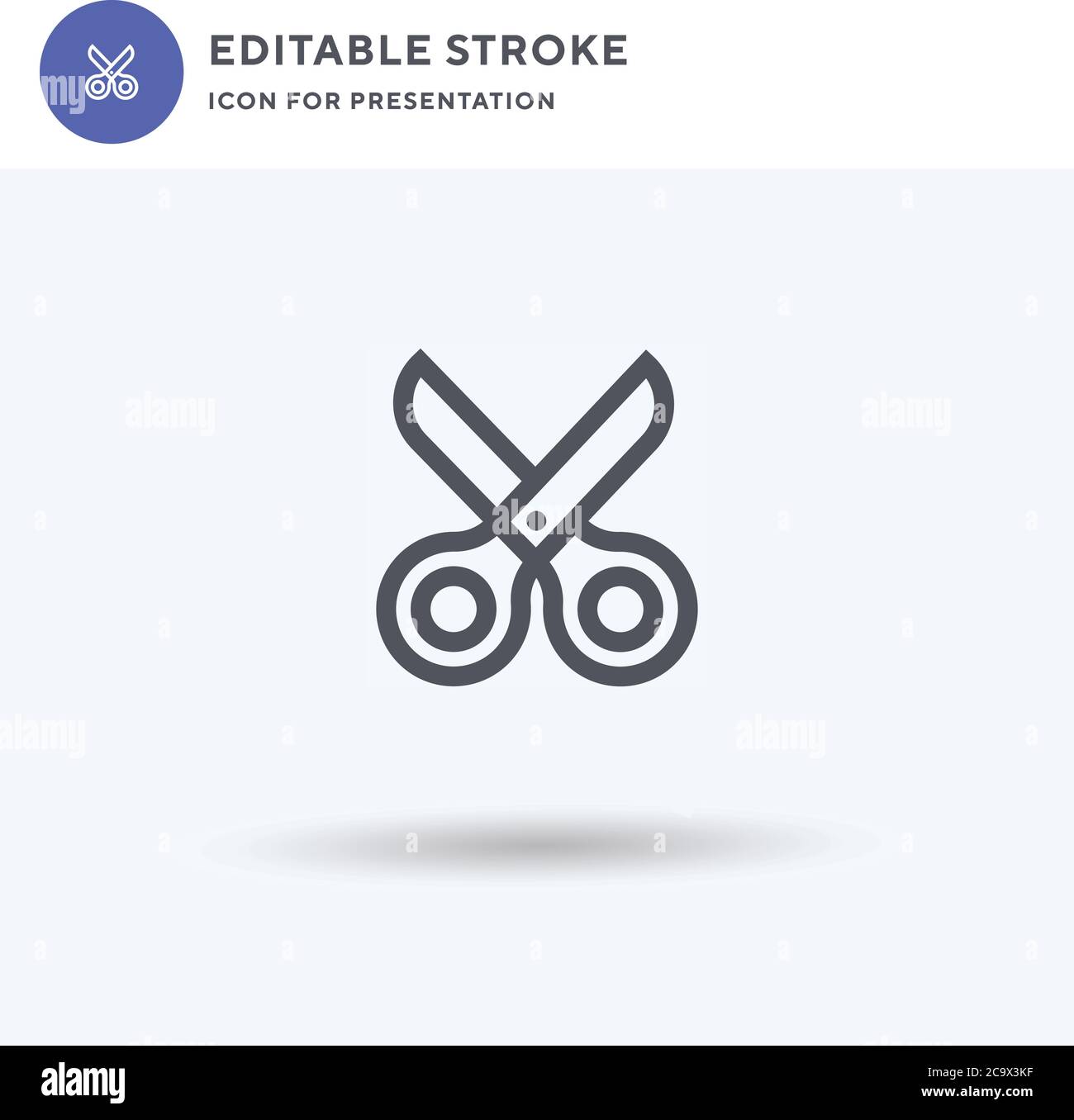Scissors icon vector, filled flat sign, solid pictogram isolated on ...