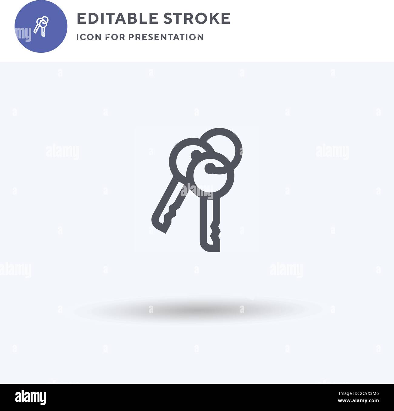 Keys icon vector, filled flat sign, solid pictogram isolated on white ...