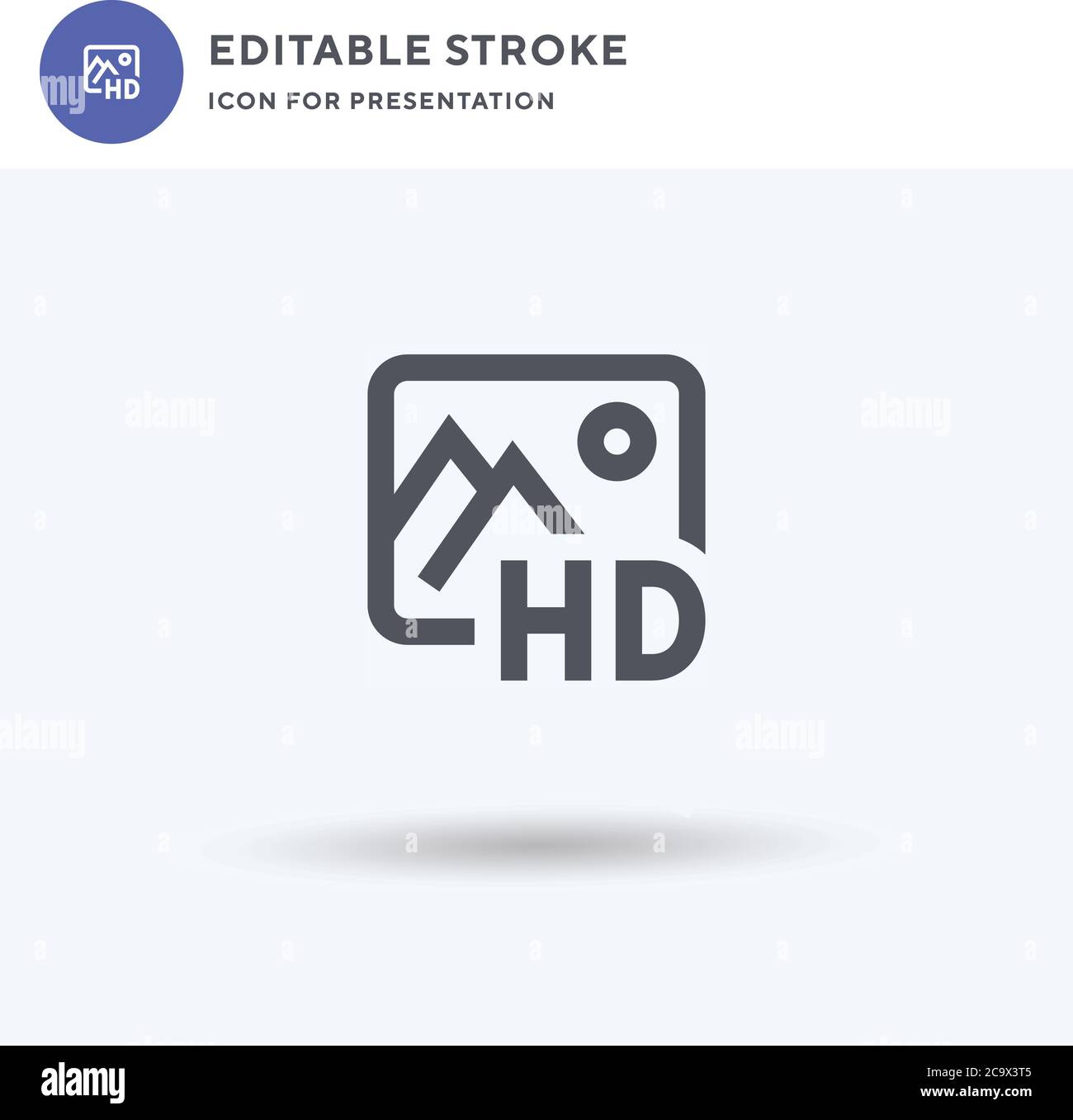 Hd icon vector, filled flat sign, solid pictogram isolated on white ...