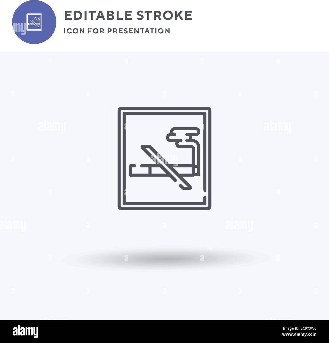 No Smoking icon vector, filled flat sign, solid pictogram isolated on ...