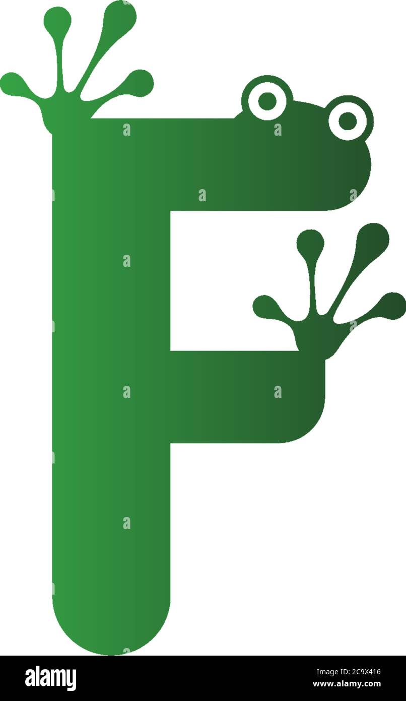 Letter F logo design frog footprints concept icon illustration Stock ...