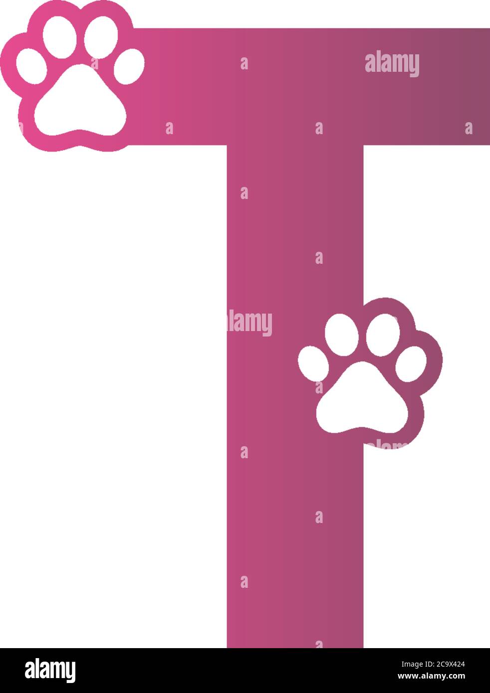 Letter T logo design Dog footprints concept icon illustration Stock ...