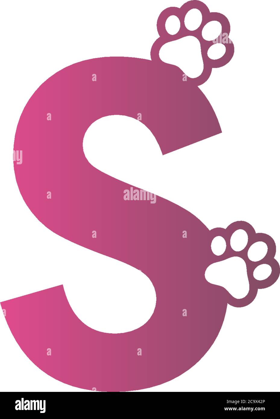 Letter S logo design Dog footprints concept icon illustration Stock ...