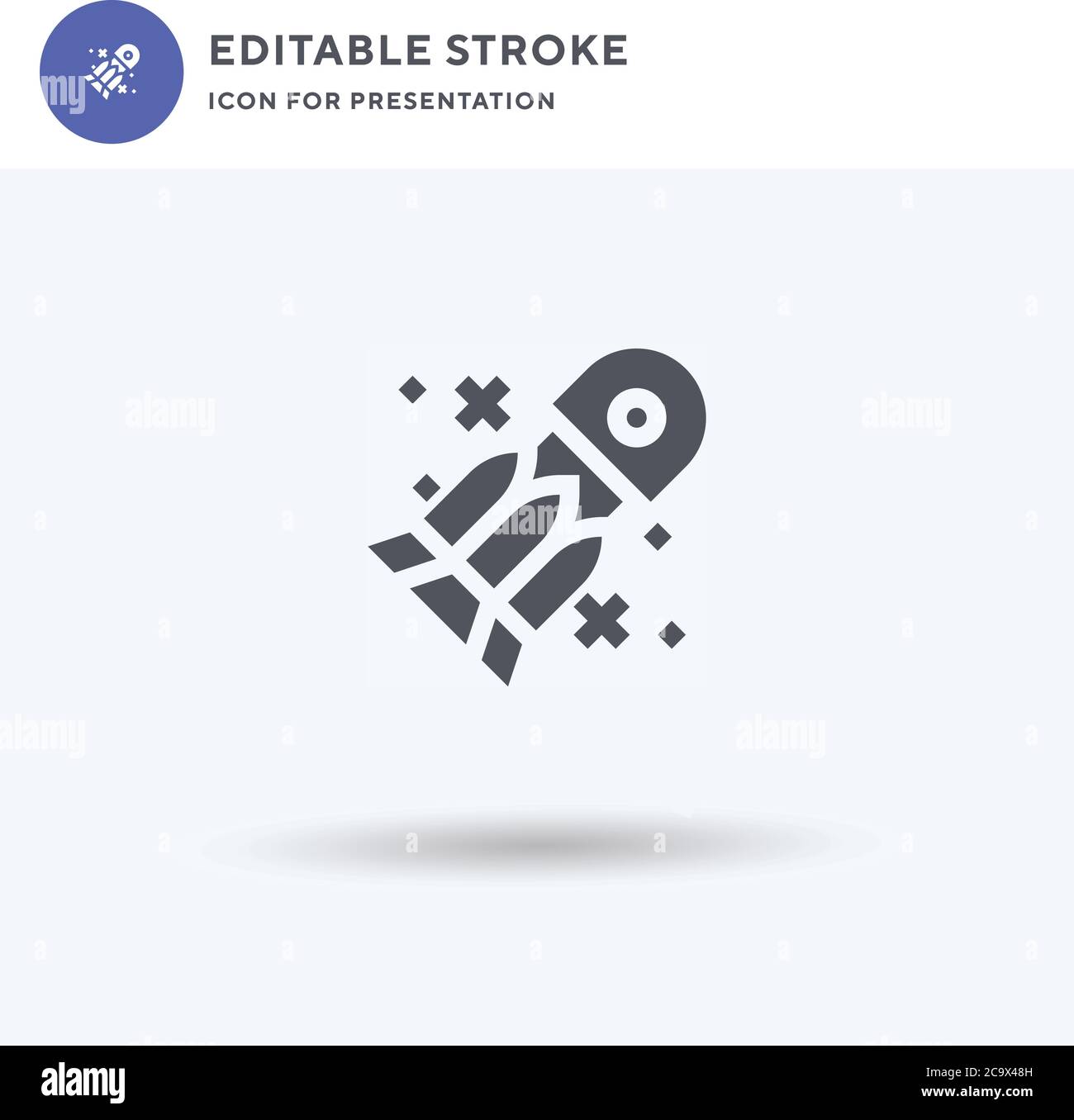 Rocket Ship icon vector, filled flat sign, solid pictogram isolated on ...