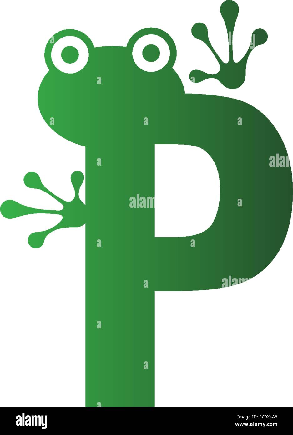 Letter P logo design frog footprints concept icon illustration Stock ...