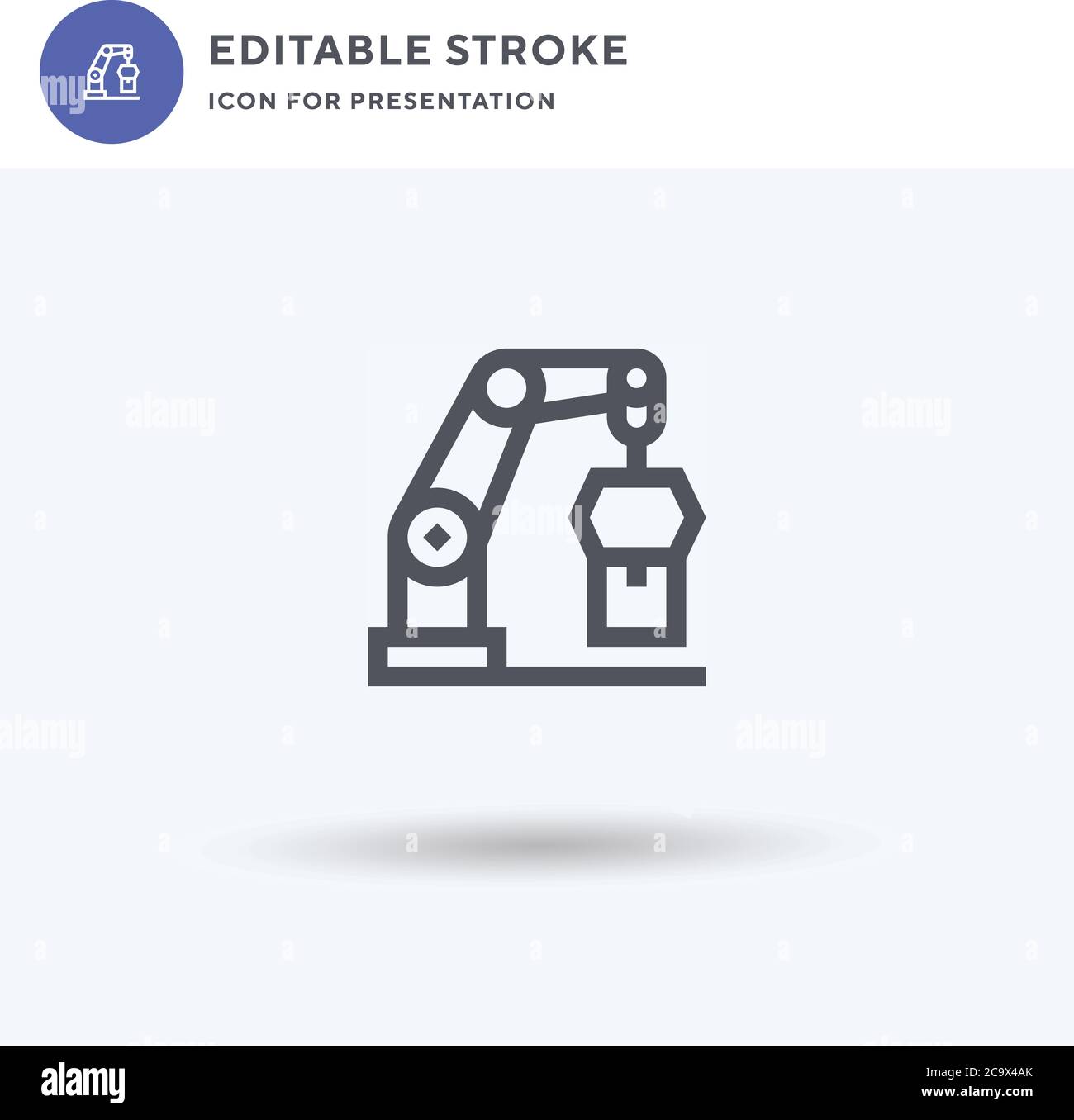 Mechanical Arm icon vector, filled flat sign, solid pictogram isolated ...
