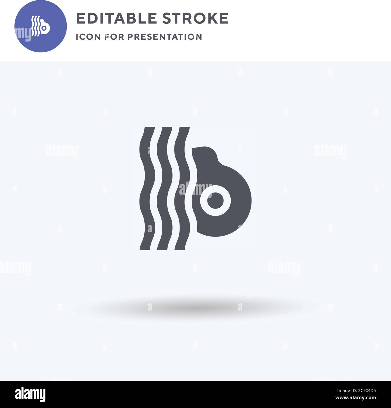 Bacon icon vector, filled flat sign, solid pictogram isolated on white ...