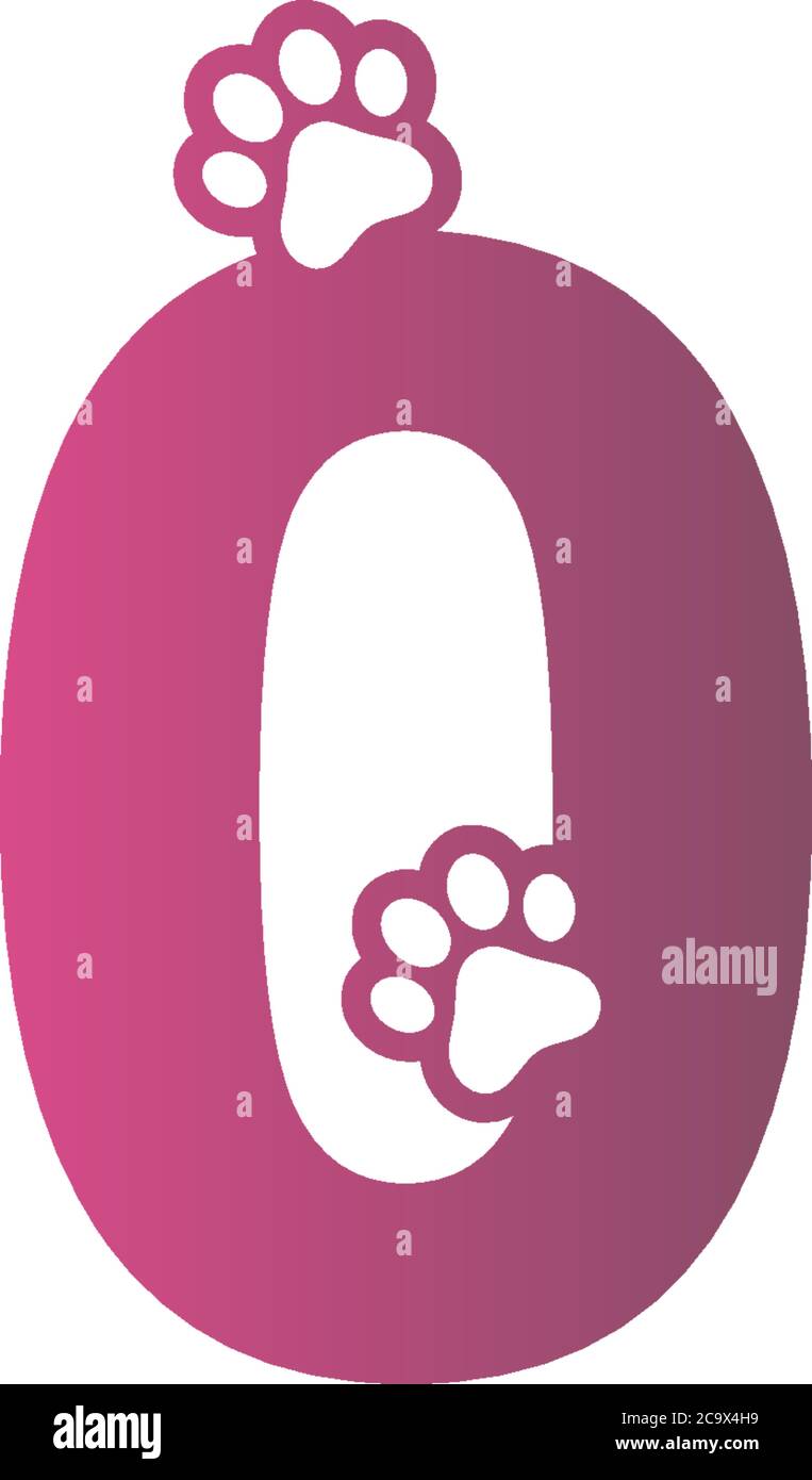 Letter O logo design Dog footprints concept icon illustration Stock ...