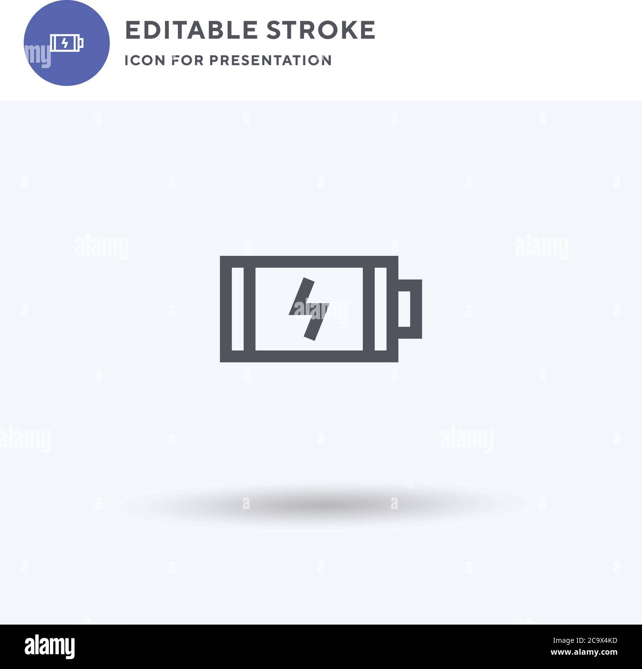 Battery icon vector, filled flat sign, solid pictogram isolated on ...