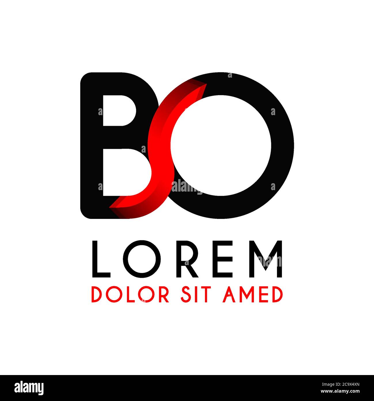 BO Letter black logo with gradient arrow Stock Vector Image & Art - Alamy