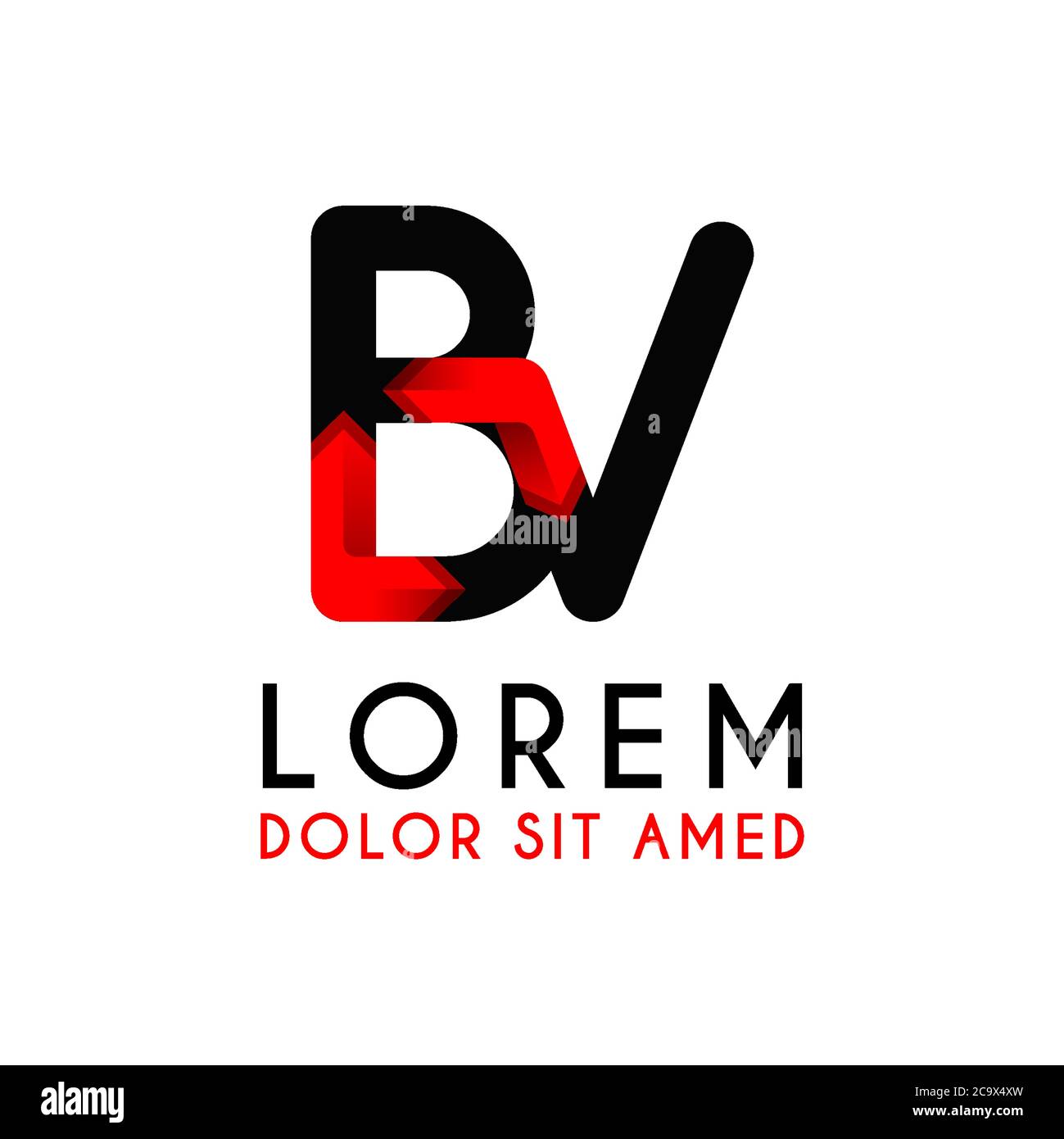 BV Letter black logo with gradient arrow Stock Vector Image & Art - Alamy