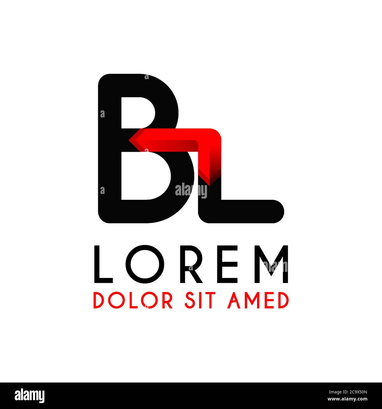 BL Letter black logo with gradient arrow Stock Vector Image & Art - Alamy